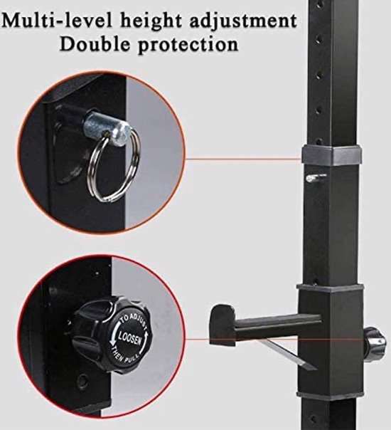Squatrek - Haltersteunen voor lange halters - 200KG draaggewicht - XL ...