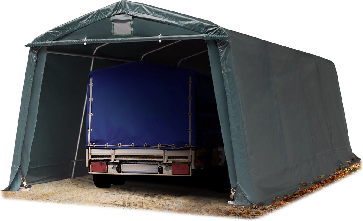 Garagetent 3 3 X 6 2 M Carport Ca 500 G m PVC zeil Weidetent garagetent-3-3-x-6-2-m-carport-ca-500-g-m-pvc-zeil-weidetent