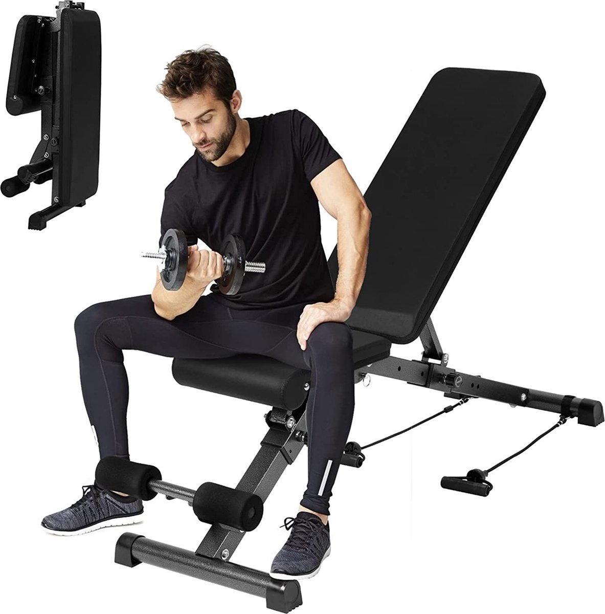 FURNIBELLA - Inklapbare halterbank, verstelbaar, multifunctionele ...