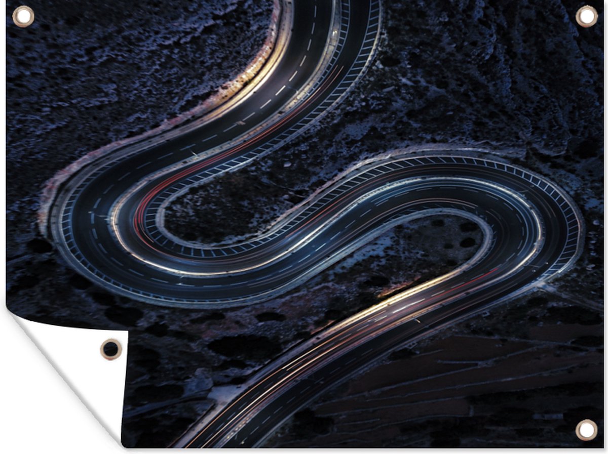 Décoration murale' extérieur Voitures roulant sur une route sinueuse la ...