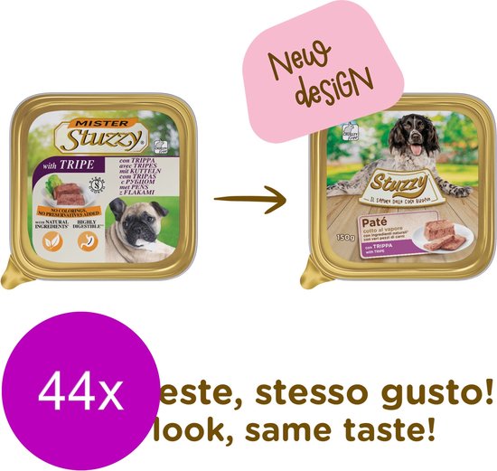 Mister Stuzzy Dog Paté 150 g - Hondenvoer - 44 x Pens | bol