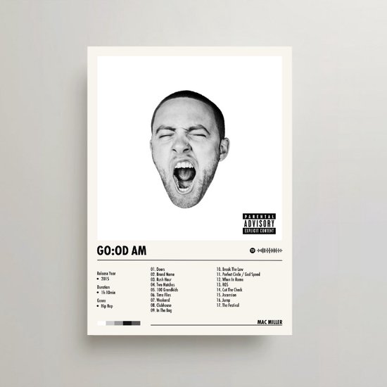 Mac Miller Poster - GO:OD AM Album Cover Poster - Mac Miller LP - A3 ...