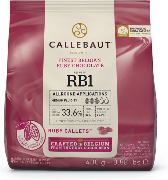 Callebaut - Chocolade Callets - Ruby - 400g | bol.com