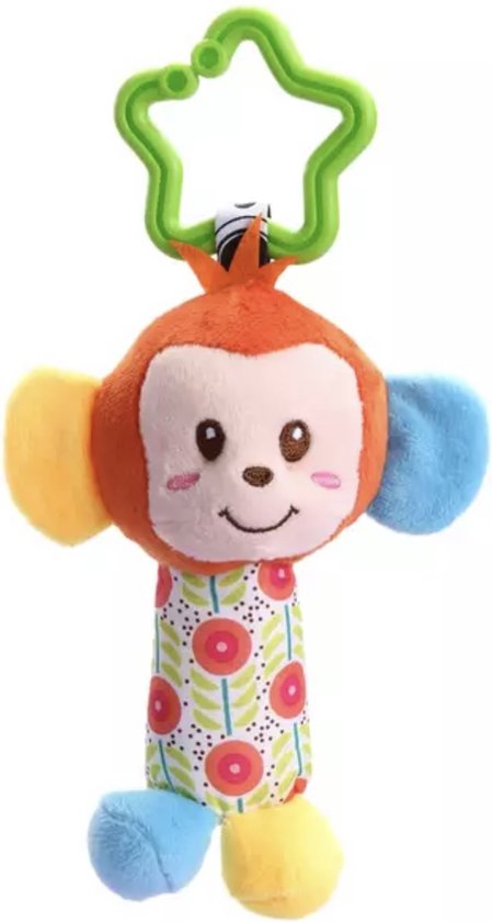 Baby Rammelaar Aapje, Baby speelgoed, Kinderwagen speelgoed,baby ...