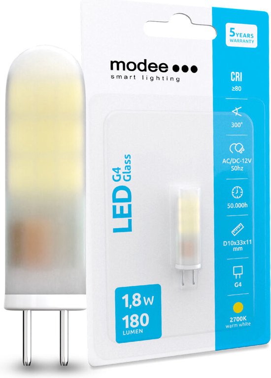 LED G4 - 1,8W 180lm - 2700K warm wit licht - 12V AC/DC | bol.com