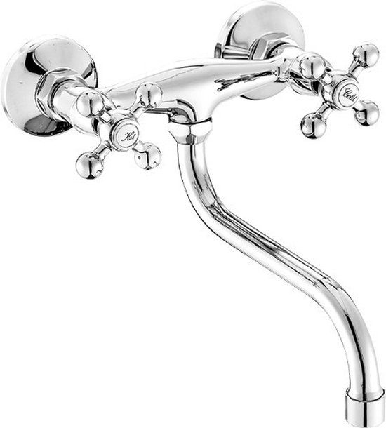 Aquadesign Marseille klassieke keuken muurkraan chroom | bol.com