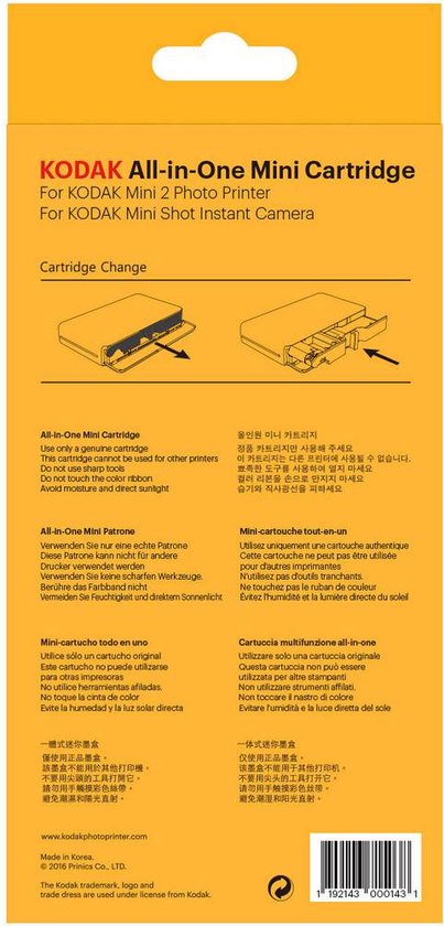 All-in-One Mini Cartridge voor Kodak Photo Printer Mini 2 | bol