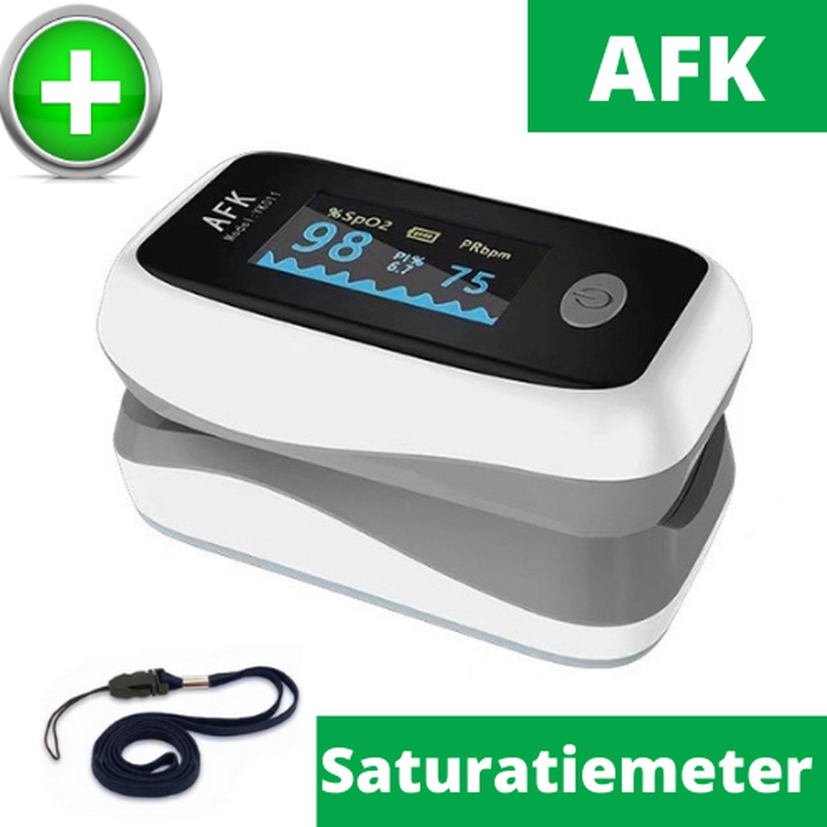 AFK -Zuurstofmeter Vinger -Saturatiemeter Met Certificaat En Medische ...