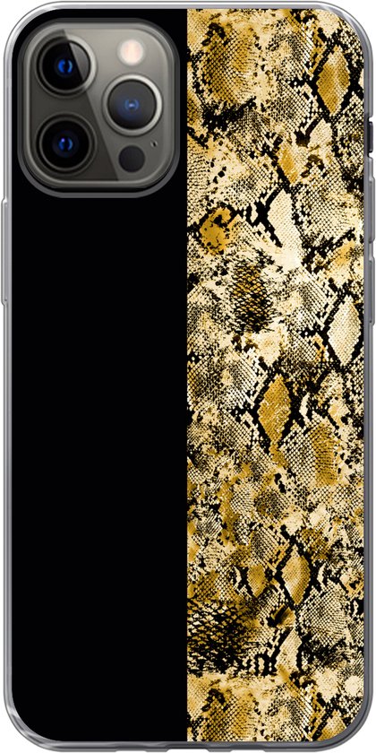 iPhone 13 Pro hoesje - Slang - Goud - Luxe - Siliconen Telefoonhoesje ...