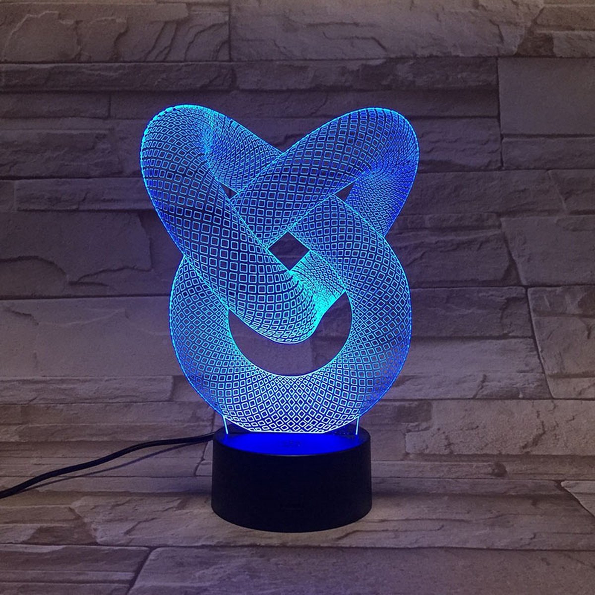 3D Led Lamp Met Gravering - RGB 7 Kleuren - Illusie | bol.com