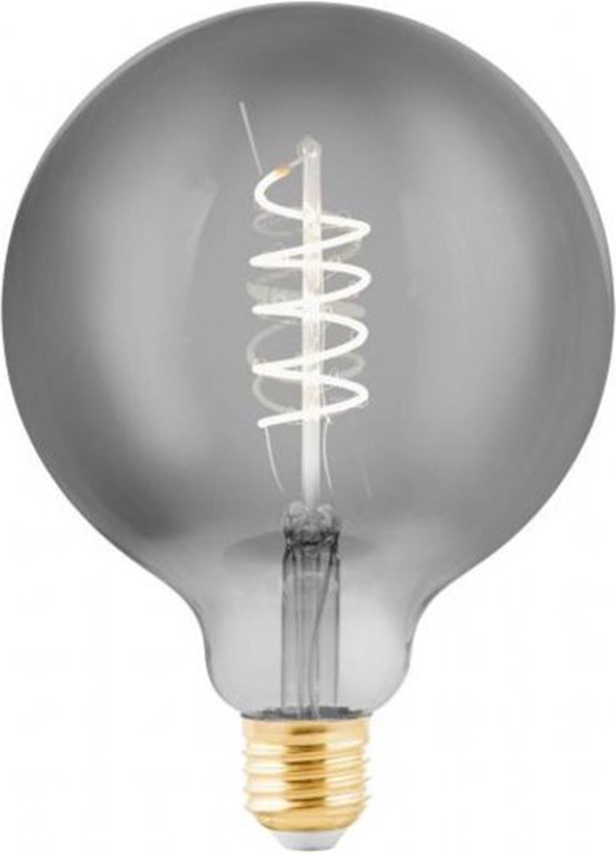LED FILAMENT E27 GLOBE L DIMBAAR SMOKE 4W - 2200K - Ø125 - Rookglas | bol.com