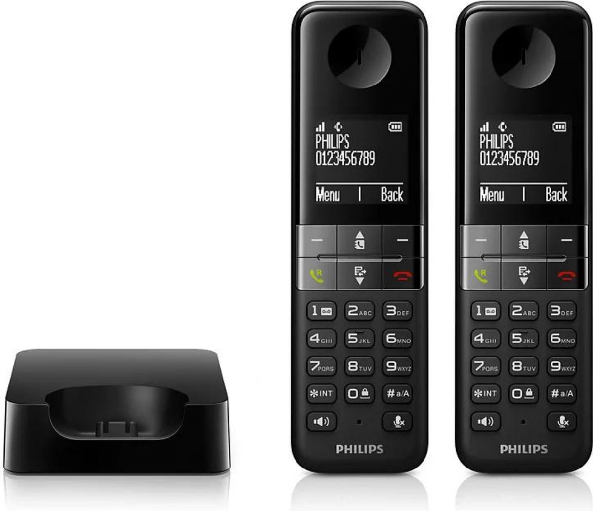 Philips D4702B Vaste Telefoon - 2 Handsets - Draadloos - Huistelefoon ...