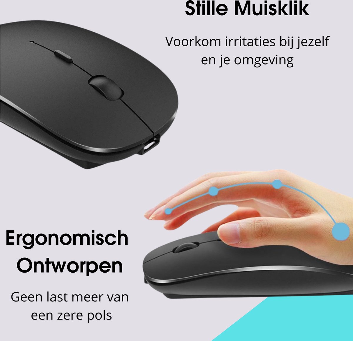 SAMMIT Draadloze Muis - Bluetooth Muis - Oplaadbare Muis - Draadloos ...