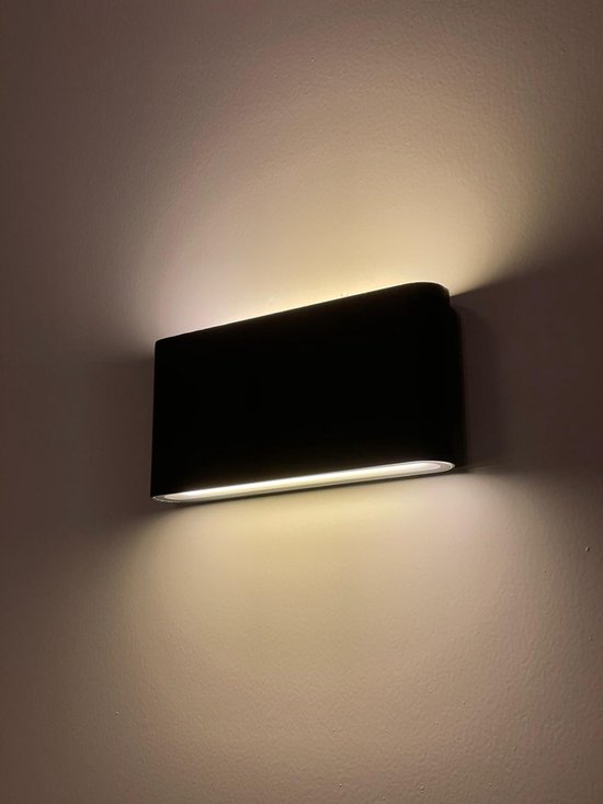 Lura Life - Design Wandlamp Plat - LED - Zwart - 3000K Warm wit - IP65 ...