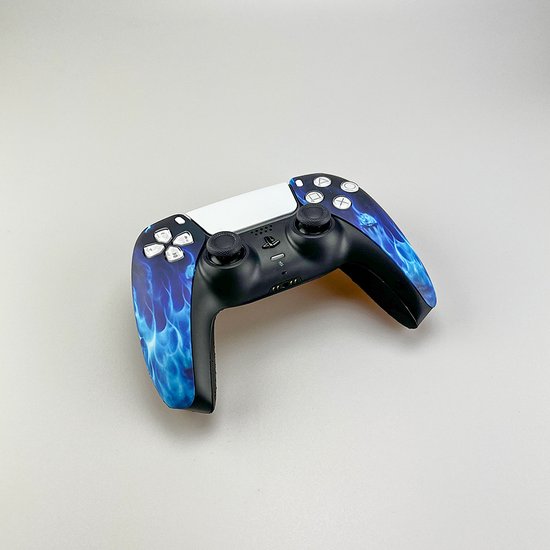 Sony PS5 DualSense draadloze controller - Blue Flames - Full Mod - Extra Grip | bol.com