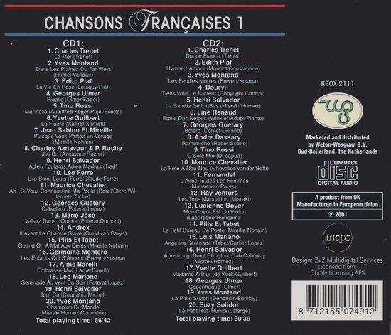 Chansons Françaises, Vol. 1, various artists | CD (album) | Muziek | bol