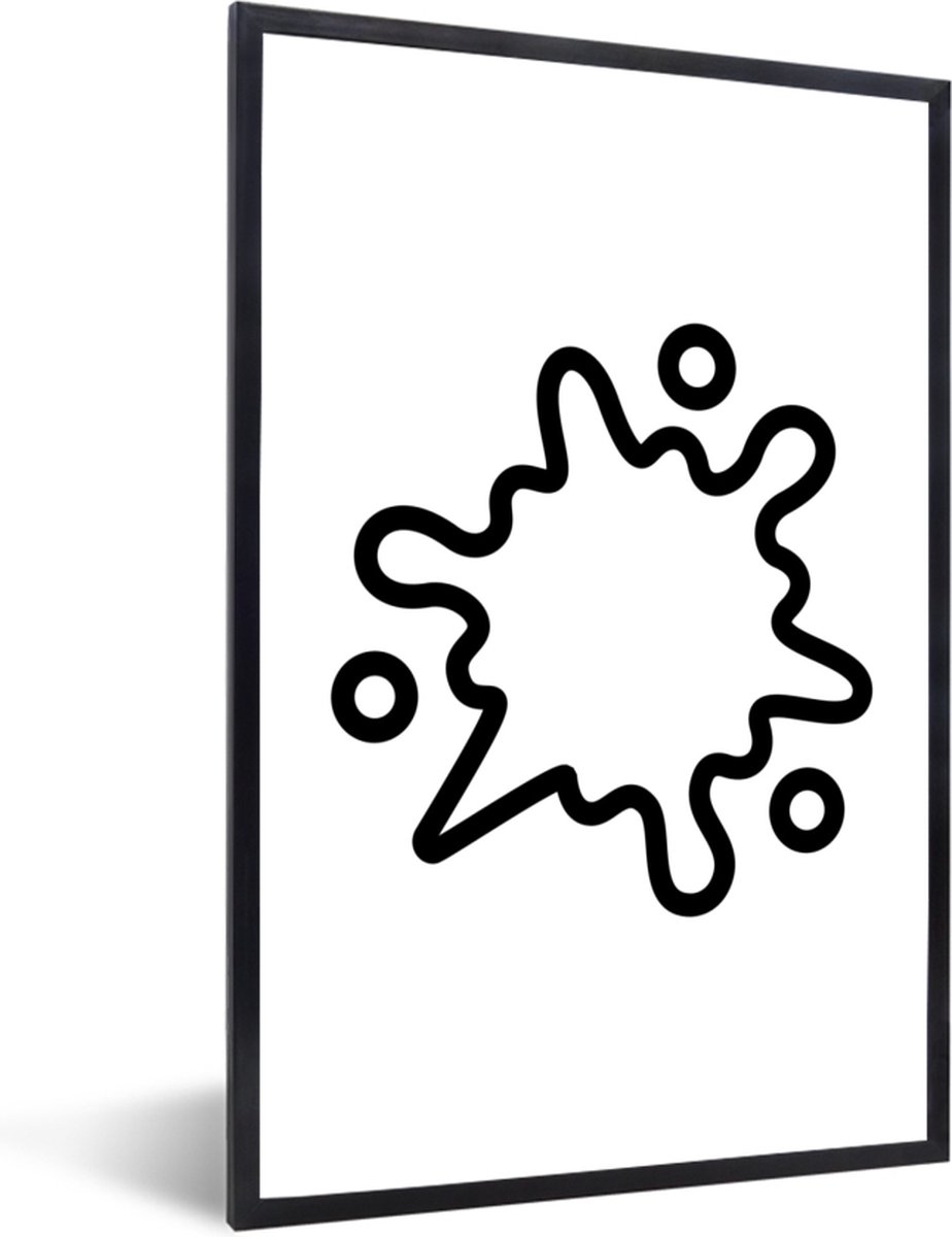 Fotolijst incl. Poster - Cartoon tekening van een water plons - 80x120 ...