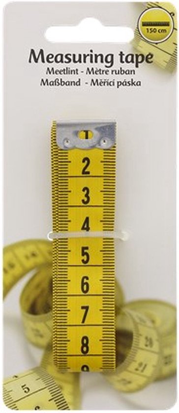 Meetlint - Centimeter - 150cm - Geel - Meetband - Lintmeter | bol