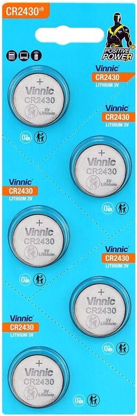 Vinnic CR2430 3v lithium knoopcelbatterij - 5 stuks | bol