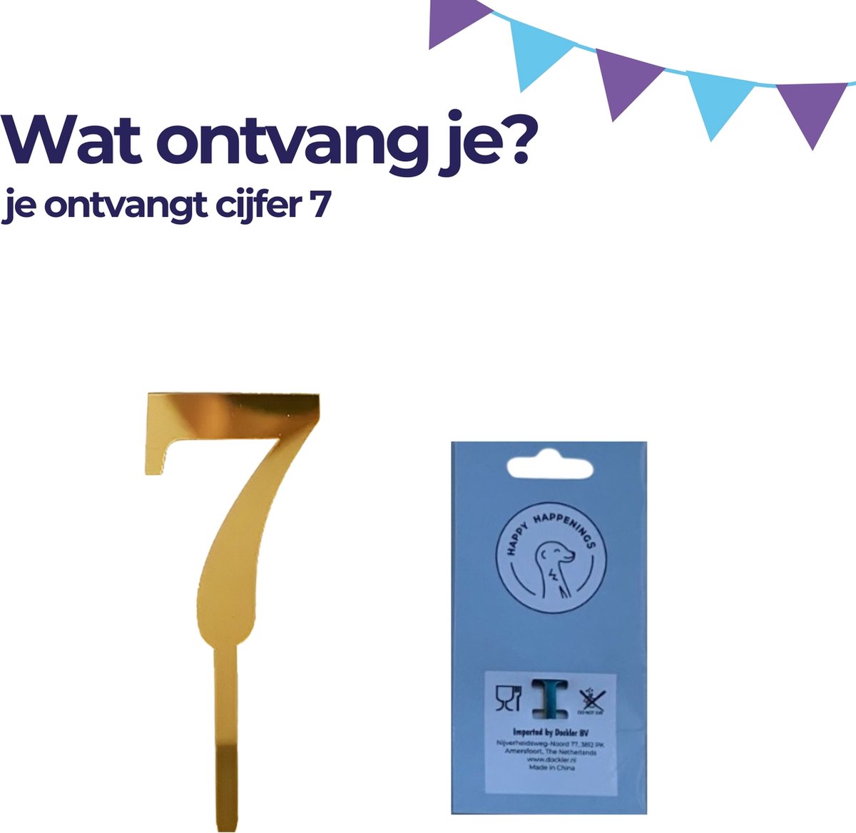 Cake Topper Cijfer 7 - Goud - 1 Stuk - Taarttopper - Taartdecoratie ...