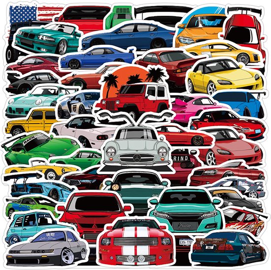 Sport Auto’s | Sports Car | 50 stuks | Laptop Stickers | Bullet Journal ...