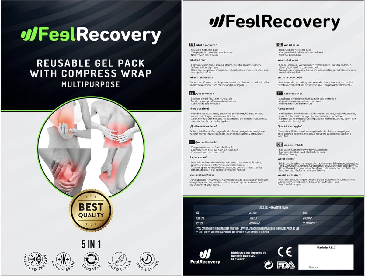 Warm-Koud Kompres bij Spierpijn in Knieën, Rug, Enkels (28x17 cm) - Hot ...