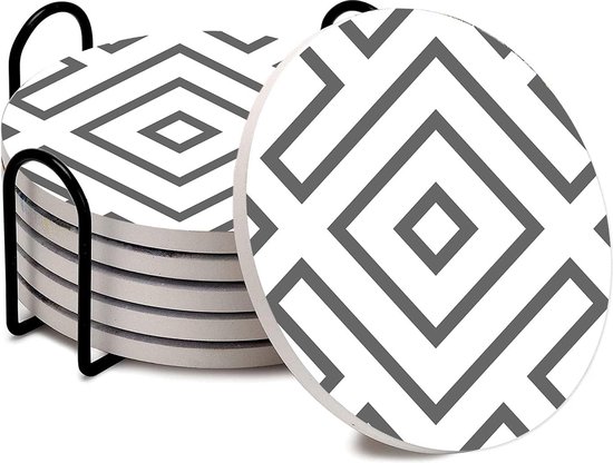 Onderzetters, onderzetters, set van 6, absorberende onderzetters voor ...