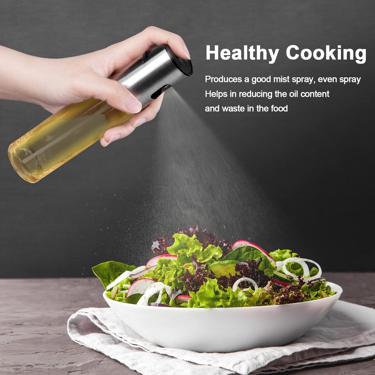 Oliesproeier, 2 stuks, voor spijsolie, 100 ml olie, spuitfles, glas ...