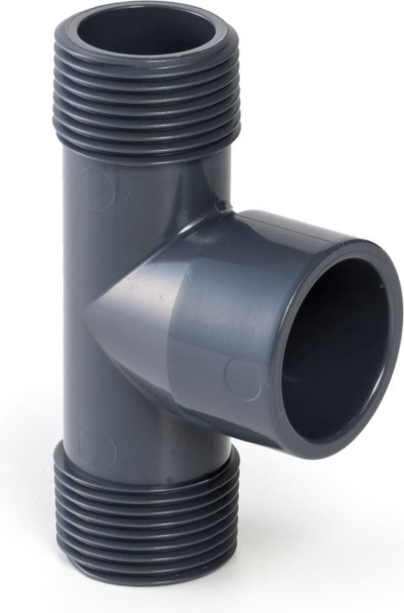 Druk PVC draad t-stuk - 1” x 32mm Buitendraad - 10 bar | bol