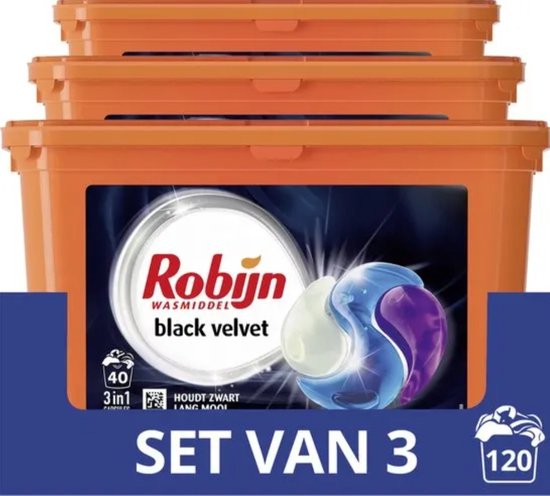 Robijn Classics Black Velvet 3-in-1 Wascapsules - 3 x 40 wasbeurten ...