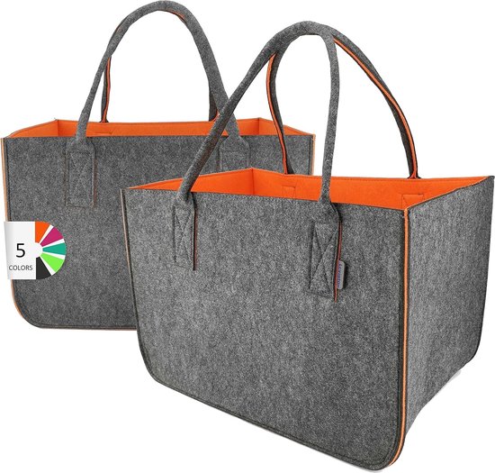 vilten tas shopper groot 30 liter boodschappentas XXL opvouwbare ...