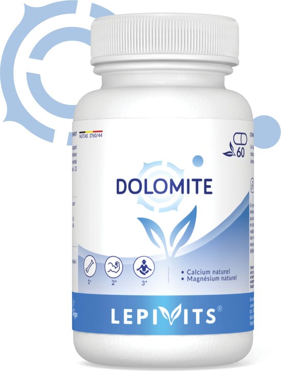 Dolomiet 500mg | 60 plantaardige capsules | Uitgebalanceerde aanvoer ...