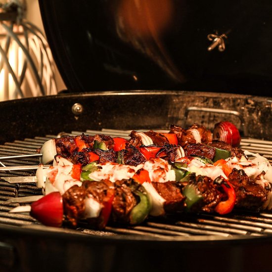 Grillspiesen, set van 8 sjasliekspiesen van hoogwaardig roestvrij staal ...