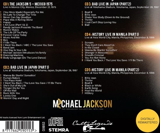 Michael Jackson - The Broadcast Collection 1975-1996 (5 CD), Michael Jackson | Muziek | bol
