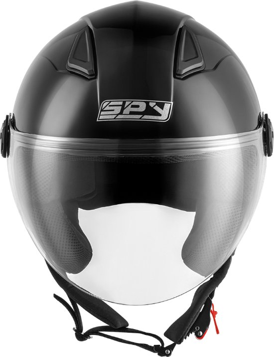 Spy D-Jet Plain Zwart Helm | Scooterhelm & Jethelm | Helmen voor ...
