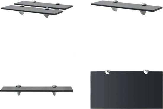 vidaXL Schappen zwevend 2 st 40x20 cm 8 mm glas - Zwevende Plank ...