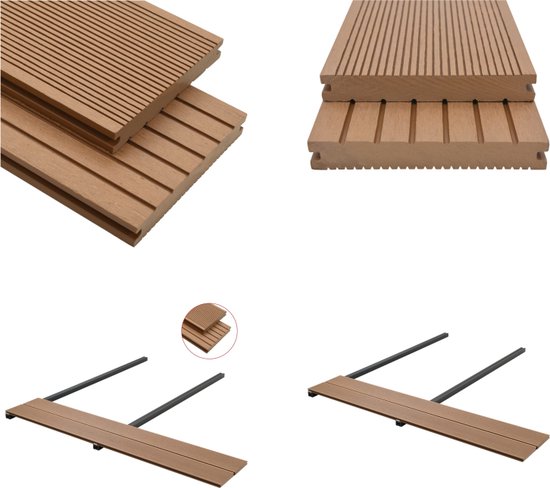 vidaXL Terrasplanken met accessoires 20 m² 4 m massief HKC teak ...