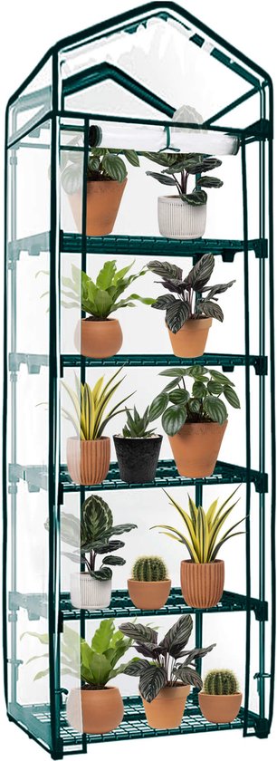 Springos Kweekkas - Broeikas Plantenkas met 5 planken - 190x50x70 CM | bol