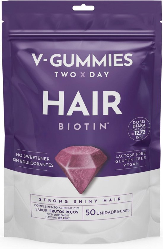 V-GUMMIES HAIR BIOTIN - Vitamine Gummie - 50 Stuks | bol