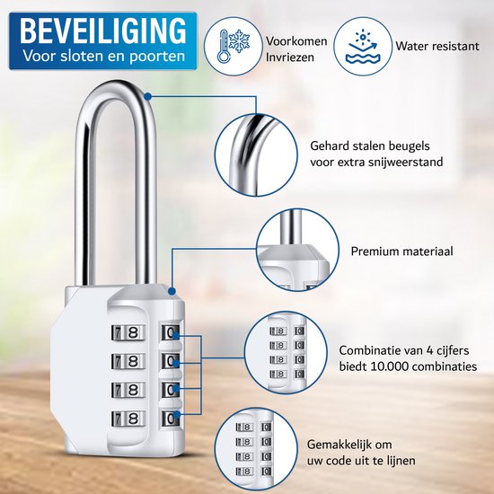 Hangslot - Cijferslot - Hangcijferslot - Met Cijfercode - 106mm ...
