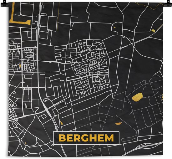 Wandkleed - Wanddoek - Plattegrond - Berghem - Kaart - Stadskaart ...