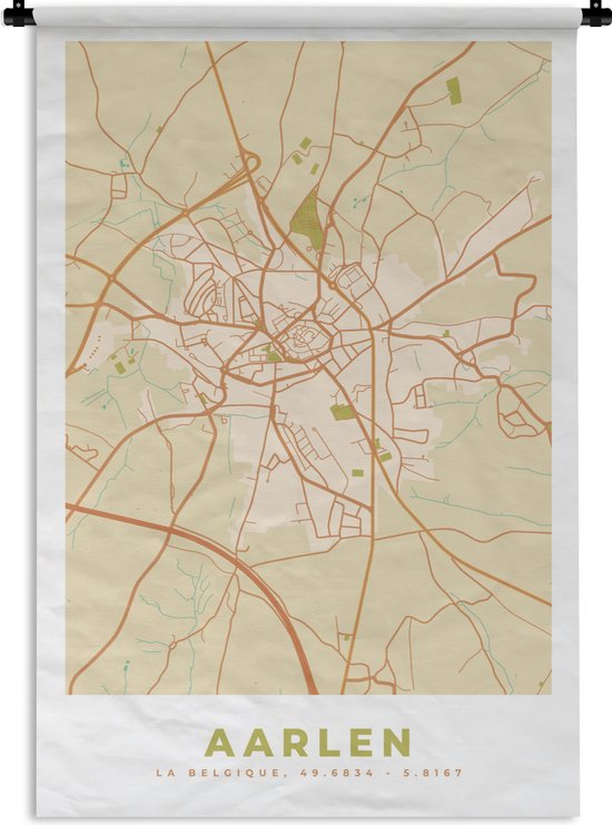 Wandkleed - Wanddoek - Kaart - Stadskaart - Plattegrond - Aarlen ...