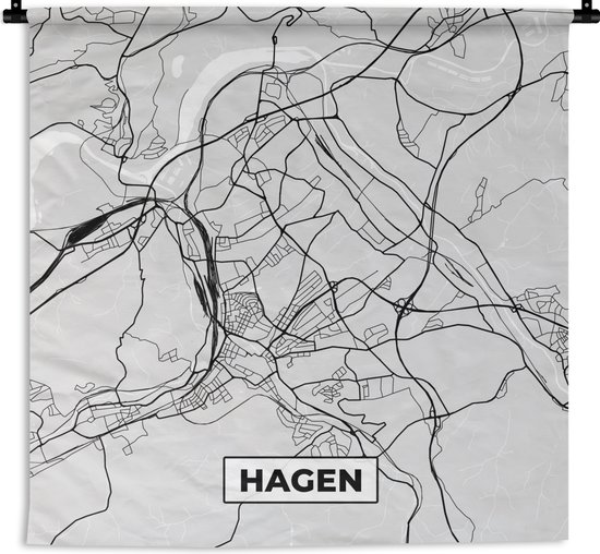 Wandkleed - Wanddoek - Stadskaart - Duitsland - Plattegrond - Hagen ...