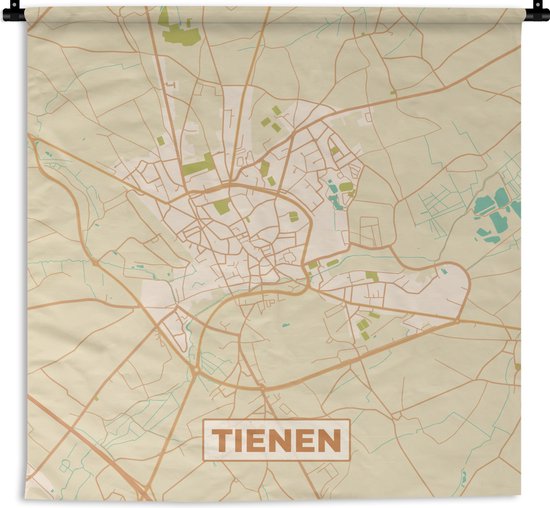 Wandkleed - Wanddoek - Kaart - Tienen - Plattegrond - Stadskaart ...