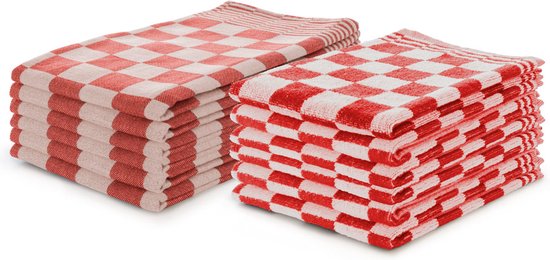Ten Cate Theedoeken en Keukendoeken Set Rood - Set van 12 – Geblokt ...