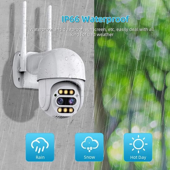 4MP 4K PTZ IP Camera 8x Zoom Dubbele Lens Menselijk detecteren CCTV ...