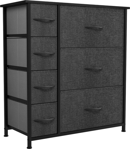 Commode met laden, kast met 7 laden van stof, opbergcommode ...