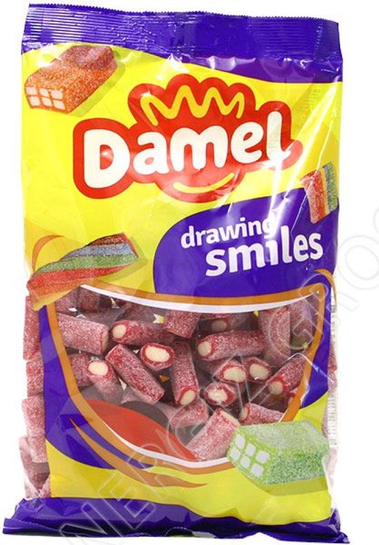 Damel -Sour-Strawberry-Minijumbo - Halal - zak 1 kg | bol