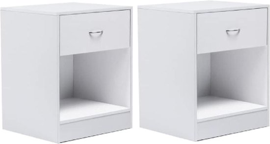 Set van 2 nachtkastjes Olga hout wit | bol