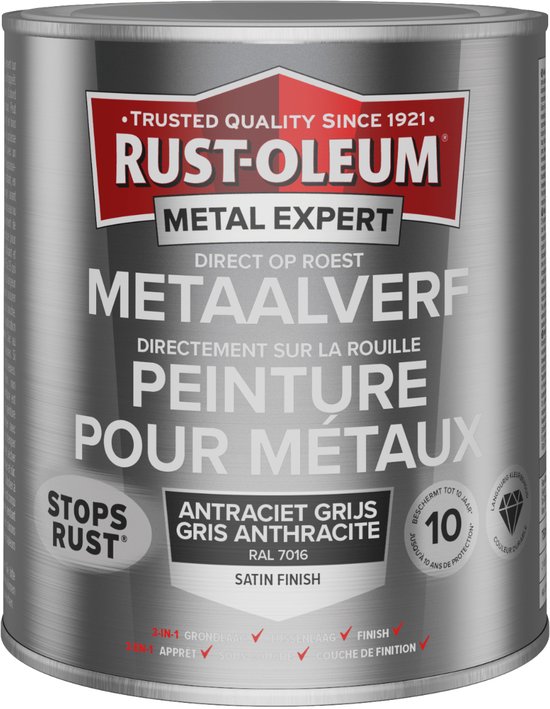 Rust-Oleum Metal Expert Direct Op Roest Metaal Verf Zijdeglans 750ml ...